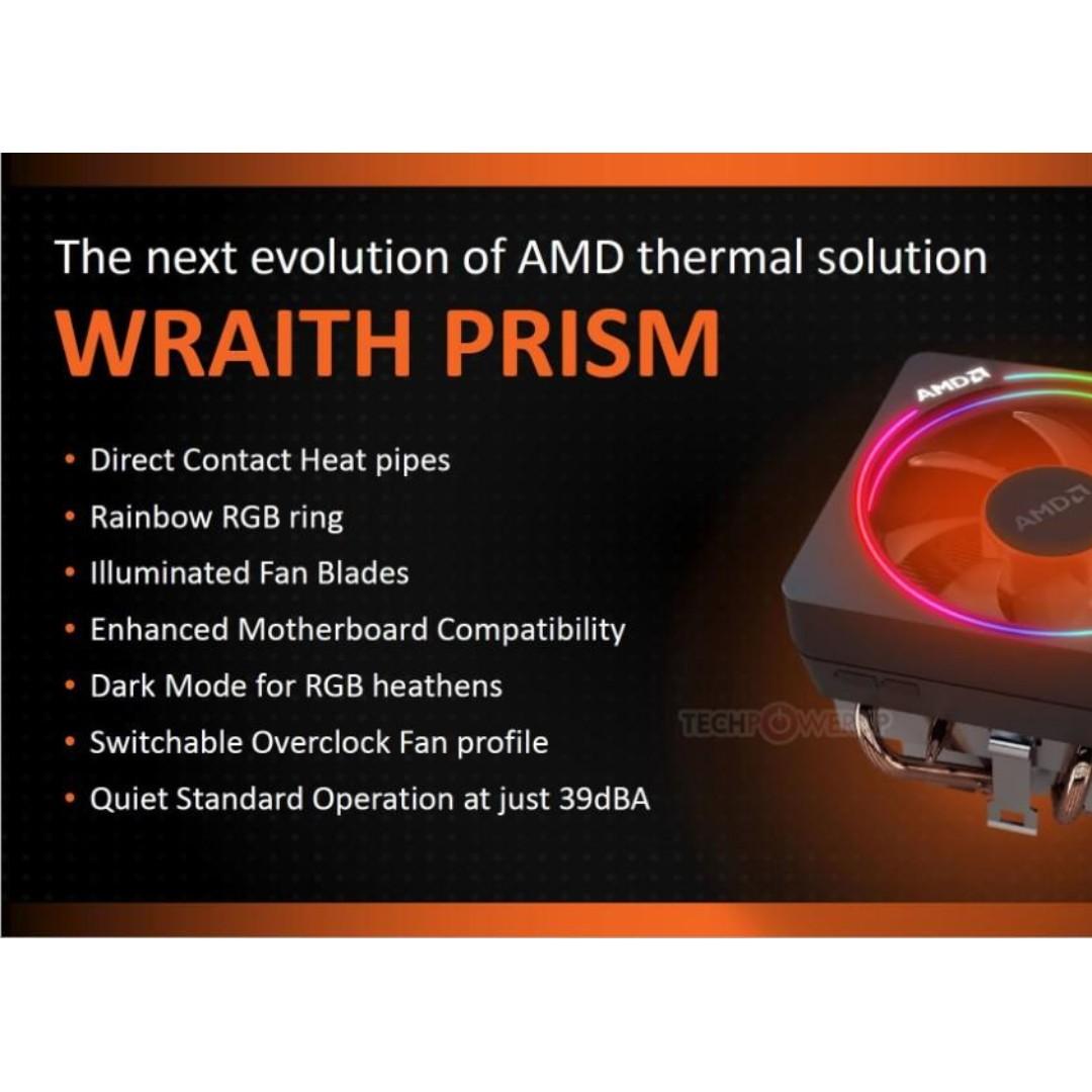 Wraith Prism CPU Fan Cooler, Electronics, Computer Parts & Accessories ...
