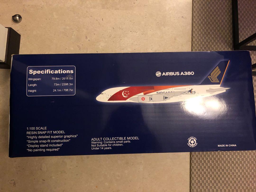 SIA A380 Aircraft Model 1:100, Hobbies & Toys, Toys & Games on Carousell