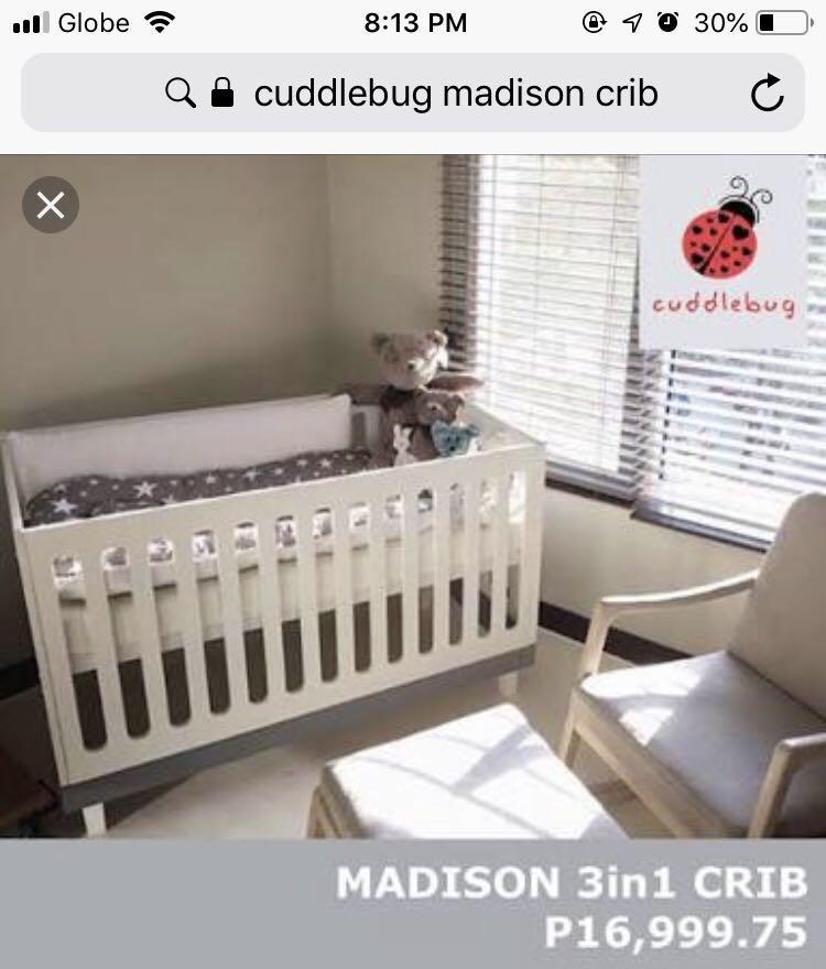 Cuddlebug Madison Convertible Crib, Babies & Kids, Baby Nursery & Kids ...