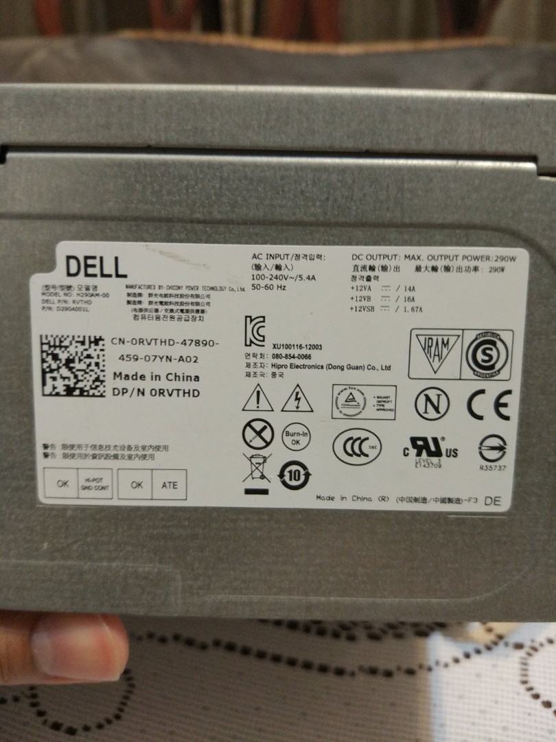 Dell PSU Power Supply Unit 290W DC, Computers & Tech, Parts ...