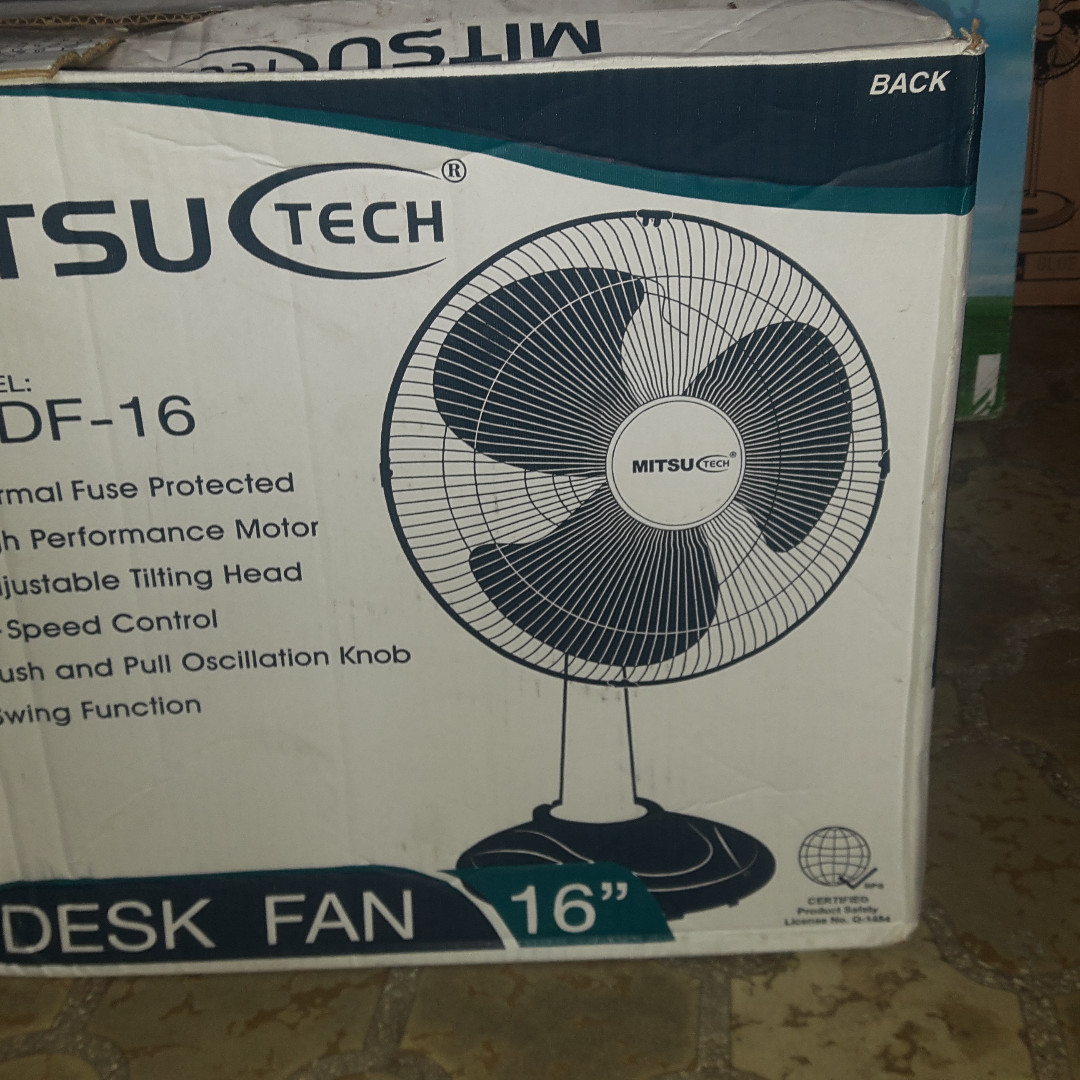 Electric Desk Fan Mitsu MDF 16, Furniture & Home Living, Lighting ...