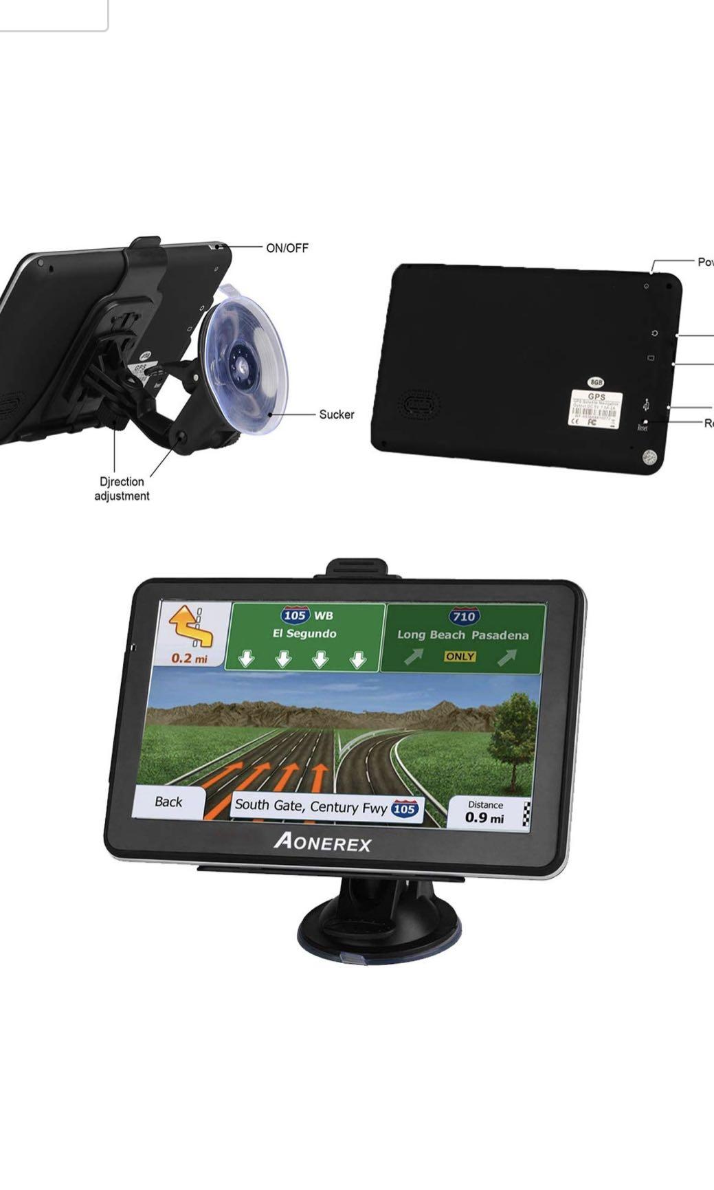 GPS Navigation for Car, Aonerex 7 inch 8GB&256MB GPS Navigation System ...