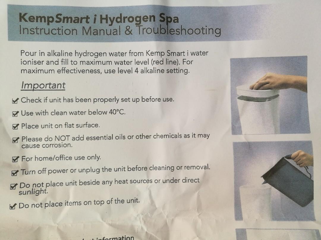 Kemp smart I Hydrogen Spa, TV & Home Appliances, Other Home Appliances ...