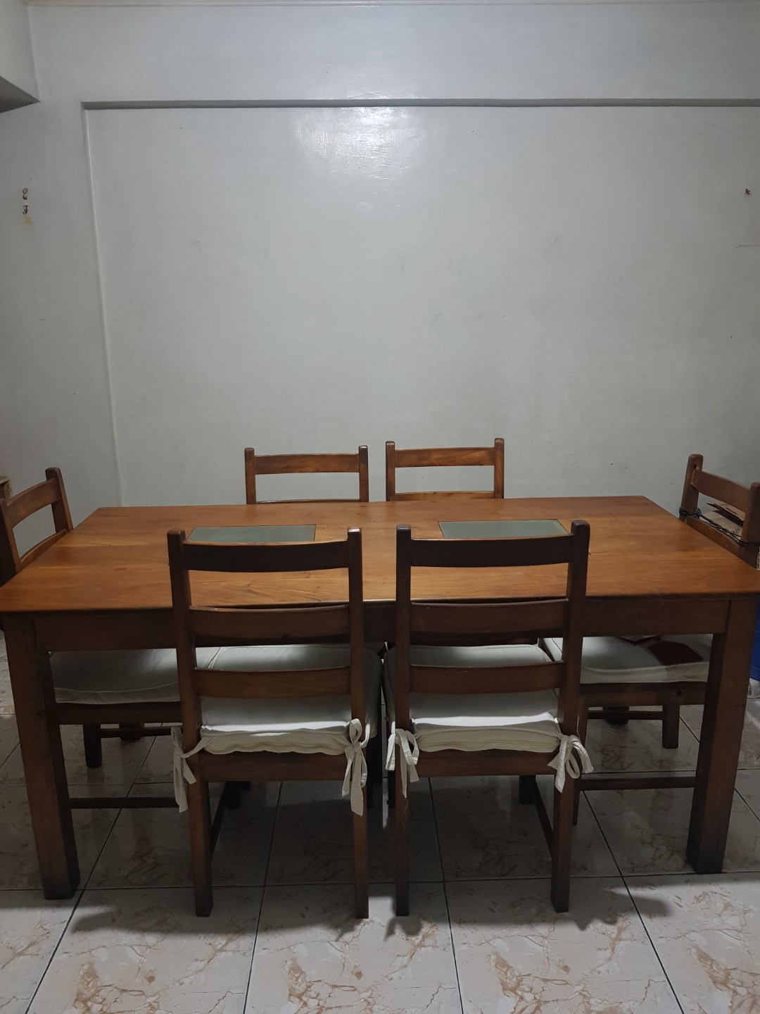 Molave dining room table and chairs for 6, Furniture & Home Living ...