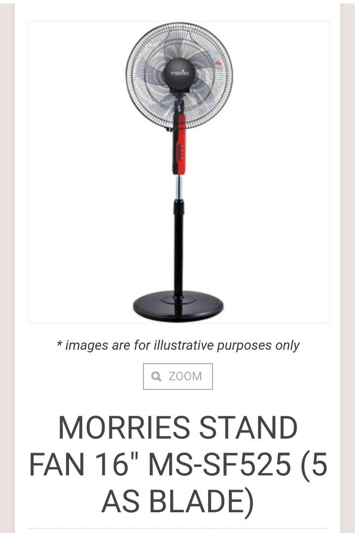 Morries Stand Fan 16", Furniture & Home Living, Lighting & Fans, Fans ...