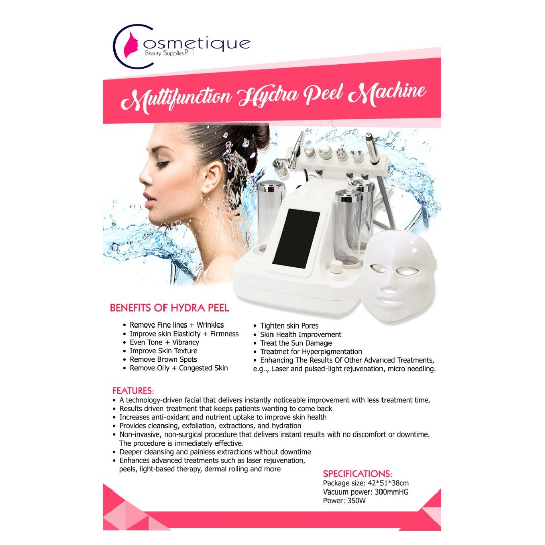 Multi function Hydra Peel Facial With PDT MAsk 7 Colors RF Bioskin Lift ...
