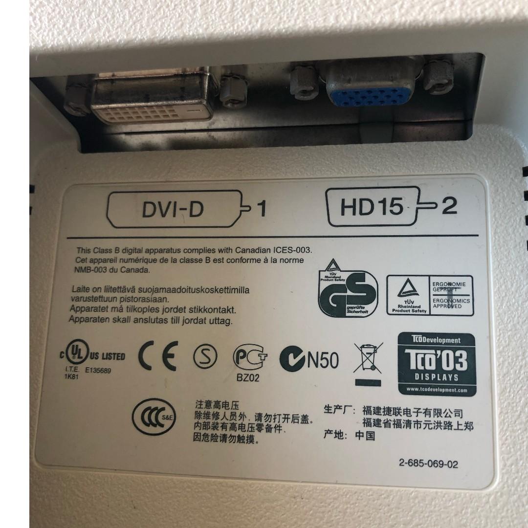 Monitor Sony 19" SDM-E96D, Computers & Tech, Parts & Accessories ...