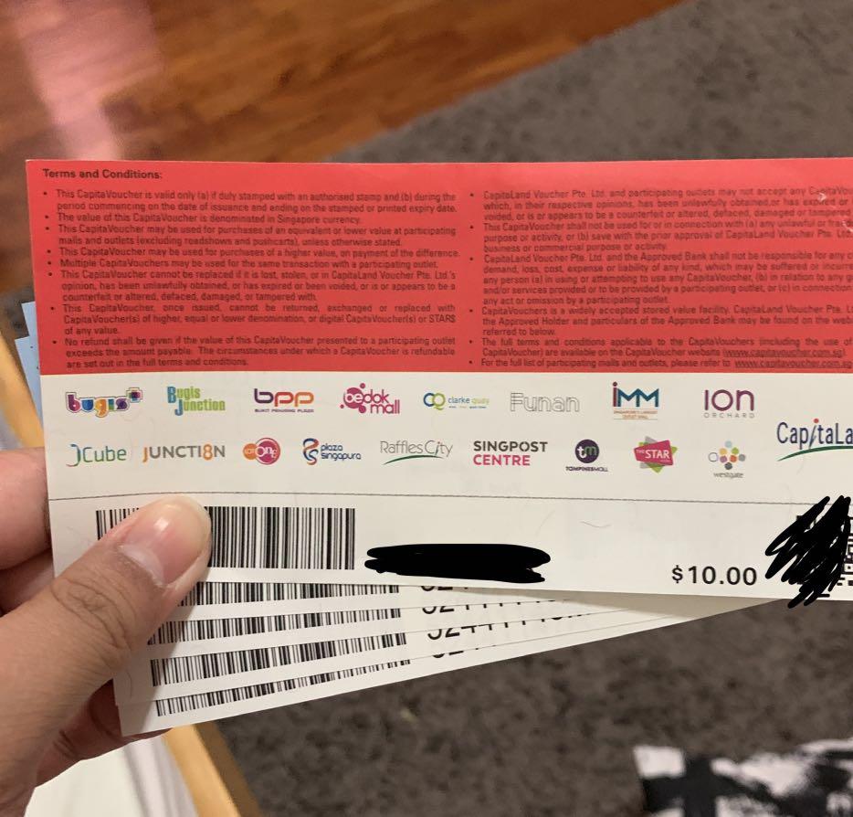 Capitaland Vouchers, Entertainment, Gift Cards & Vouchers on Carousell