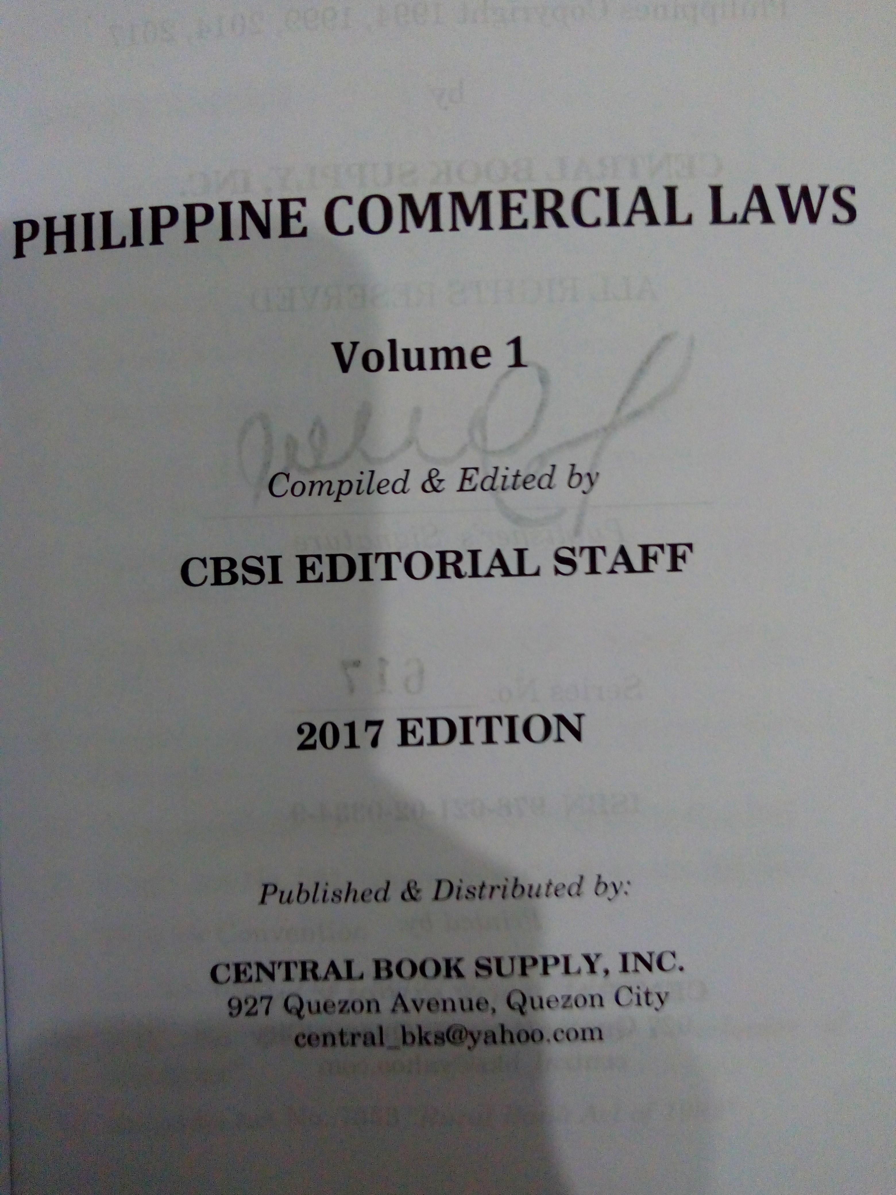 Commercial Law codal; Mercantile (Central), Hobbies & Toys, Books ...