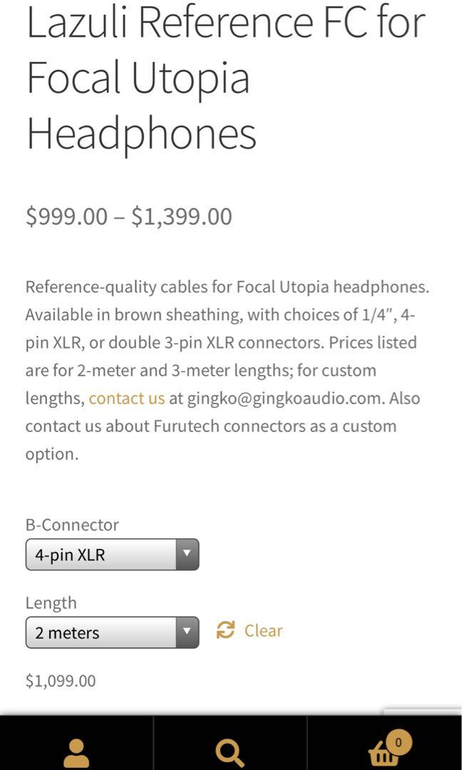 Danacable Lazuli Reference FC for Focal Utopia Headphones 2m 4pin xlr, Audio, Other Audio ...