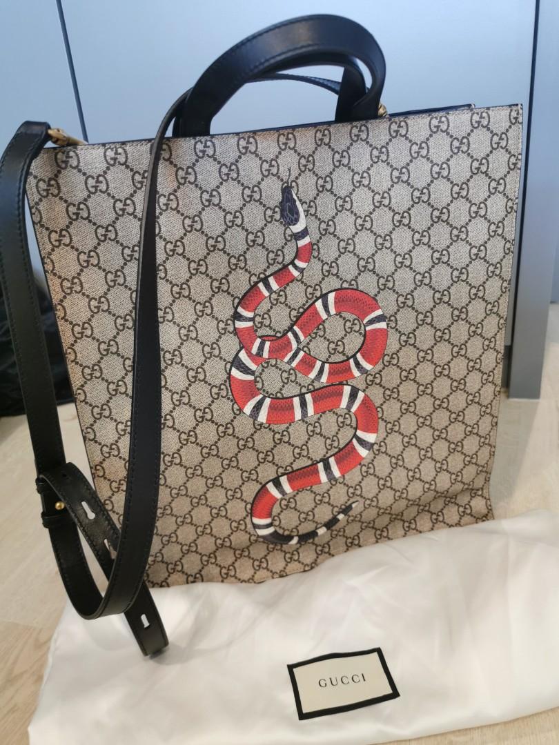 Gucci GG Supreme Snake Tote Bag, Luxury, Bags & Wallets on Carousell