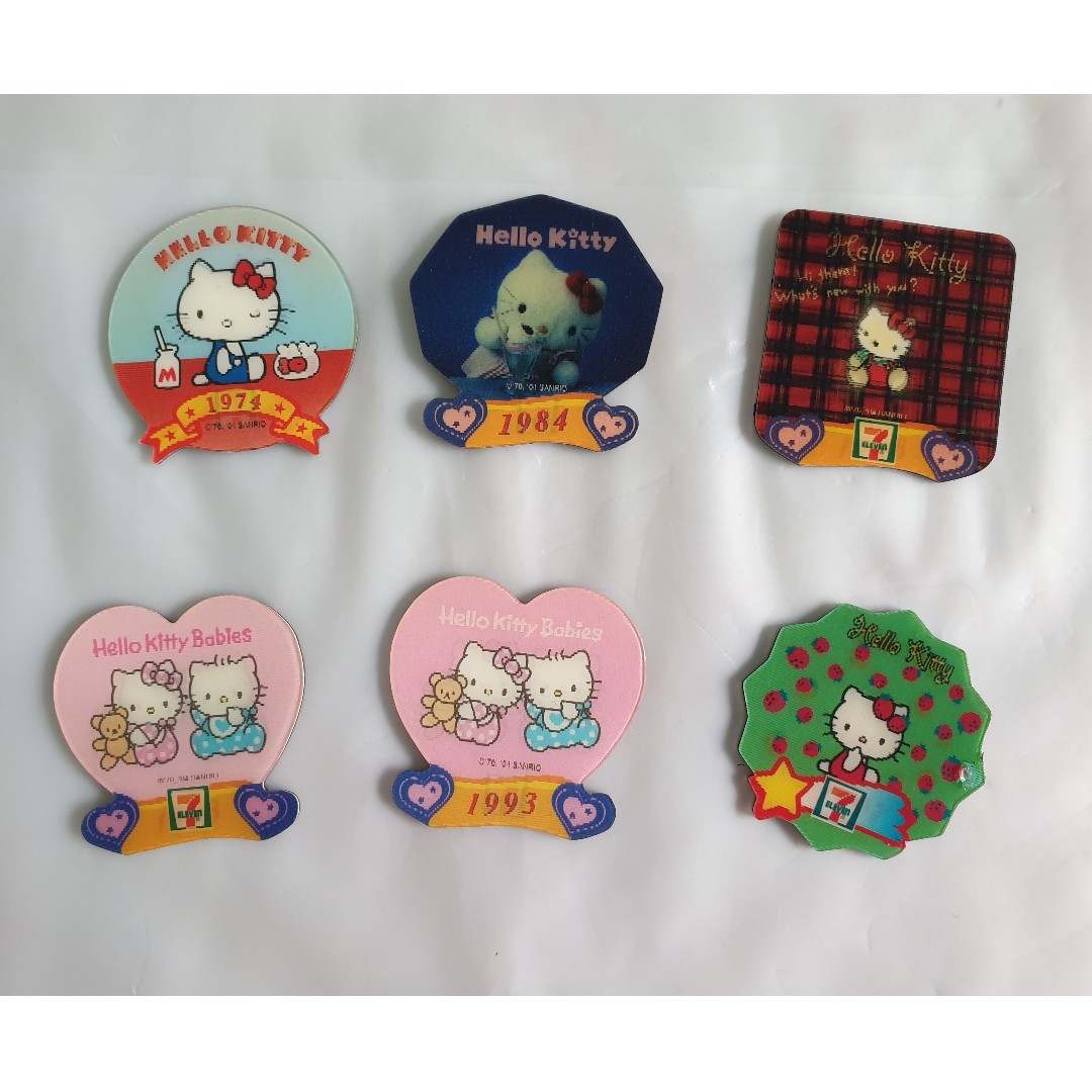 Hello Kitty Different Years indicated Fridge Metal Door Magnets Qty 6 ...