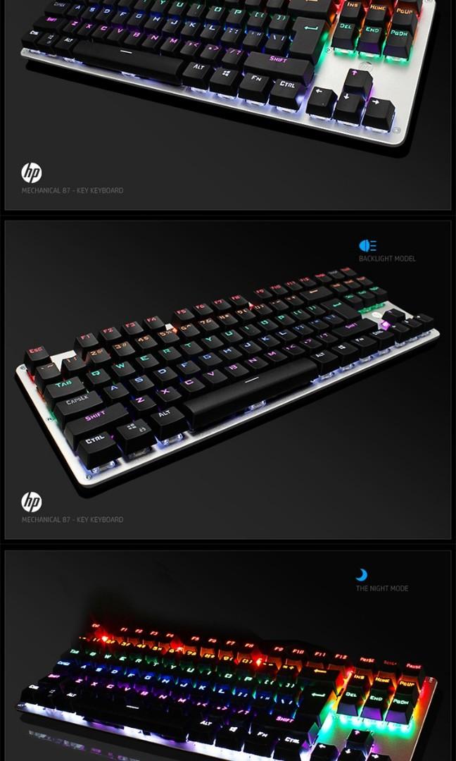 FREE DELIVERY | HP GK200 MECHANICAL GAMING KEYBOARD TKL RGB BLUE SWITCH ...