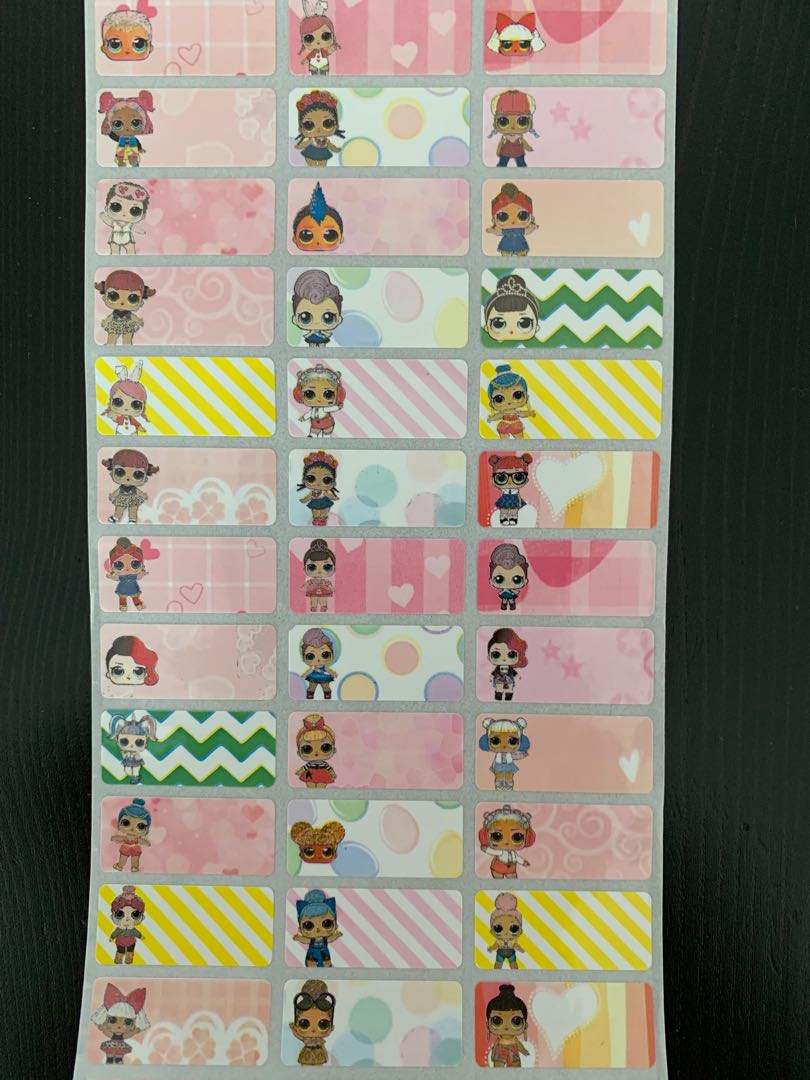 Personalised Cartoon Name Stickers 6, Hobbies & Toys, Stationery ...