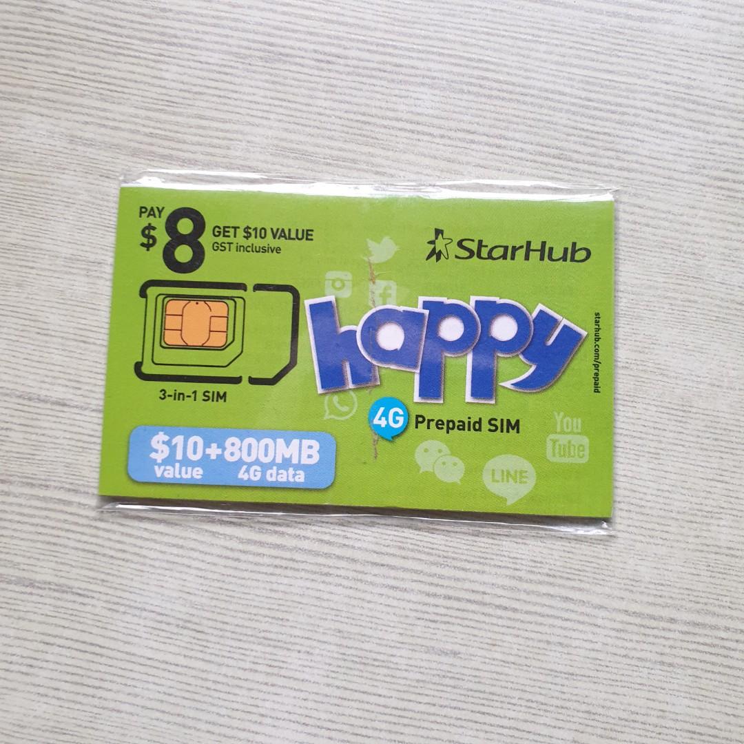 StarHub Happy 4G Prepaid Sim Card, Mobile Phones & Gadgets, Mobile ...