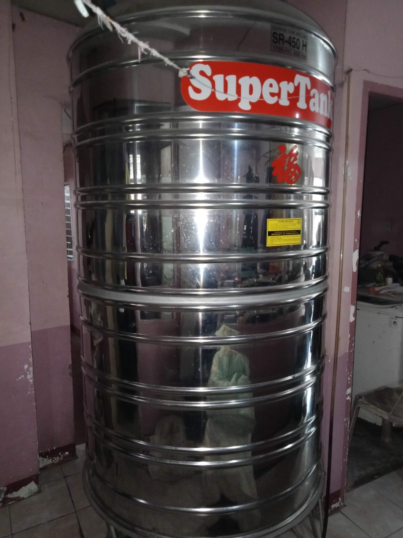 Super Tank Stainless Steel Storage Water Tank 1700L, Furniture & Home ...