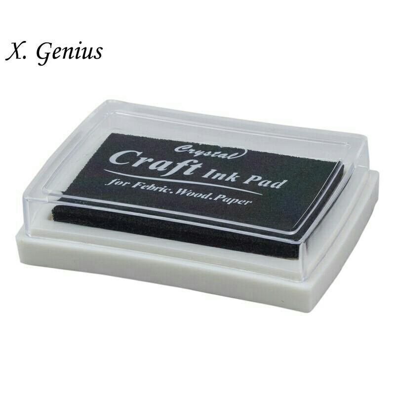 Black Ink Pad Inkpad Rubber Stamp Finger Print Craft Non-Toxic Baby ...