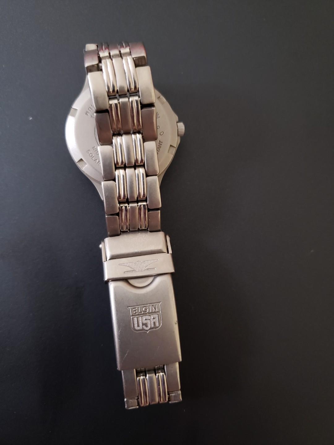 Elgin USA Titanium Watch Solar Drive with Diamond for sale or swap ...