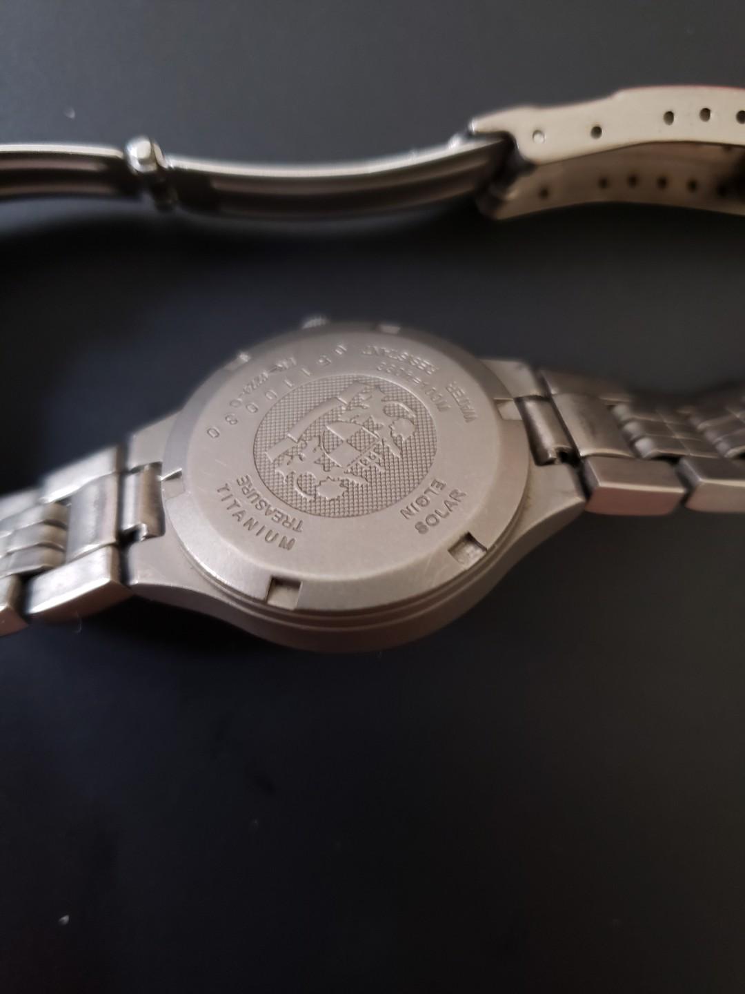 Elgin USA Titanium Watch Solar Drive with Diamond for sale or swap ...