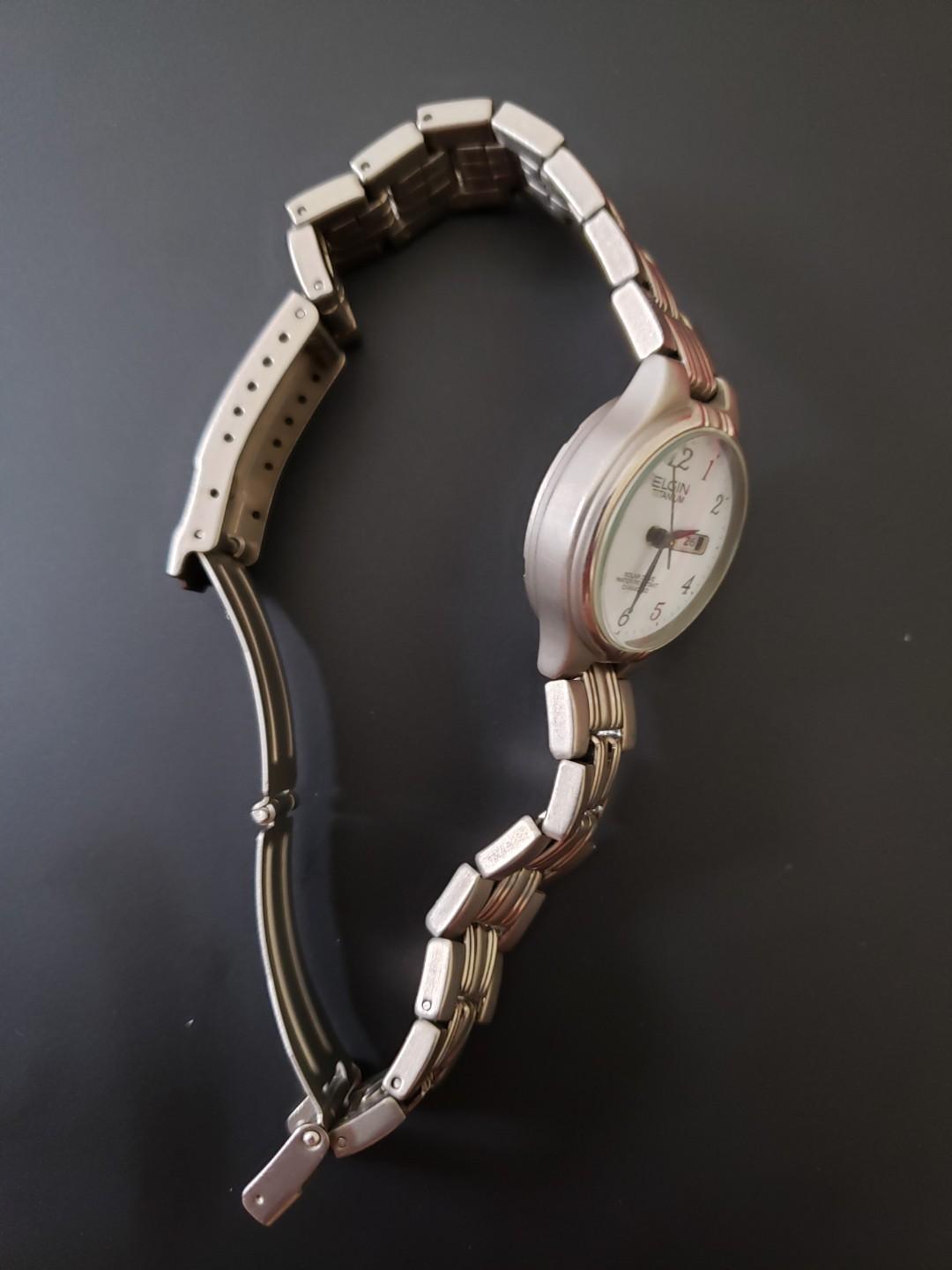 Elgin USA Titanium Watch Solar Drive with Diamond for sale or swap ...