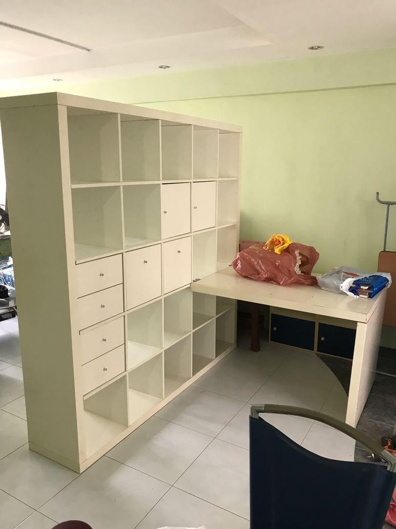 Ikea Kallax 5x5 with 10 drawers and table, Furniture & Home Living ...