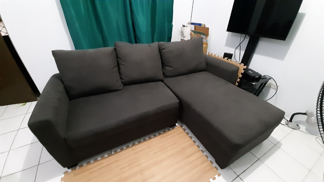 L-Shaped Sofa Set Elite Grey, Furniture & Home Living, Furniture, Sofas on Carousell