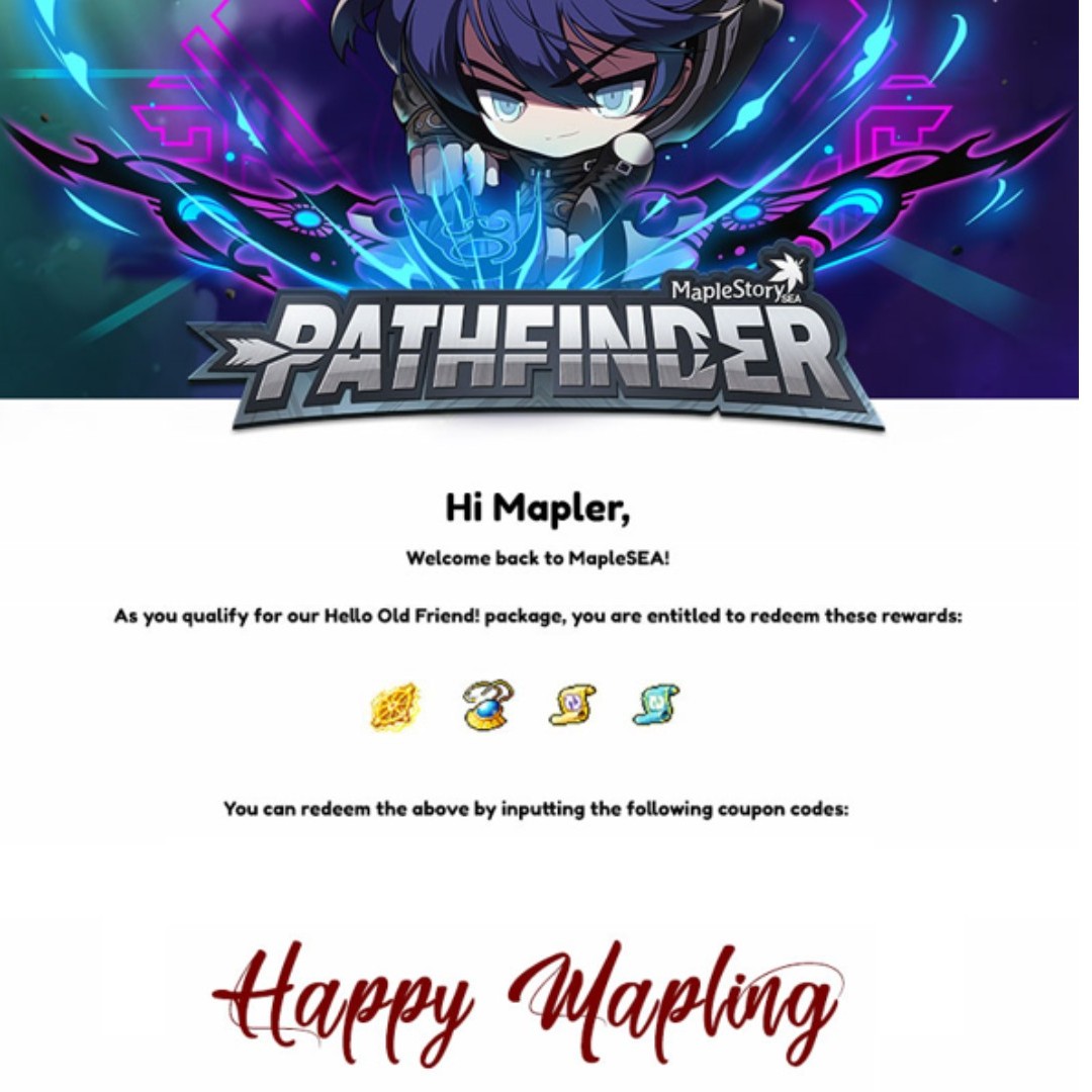 MapleSEA Old-Friend Welcome Back Package, Video Gaming, Gaming ...