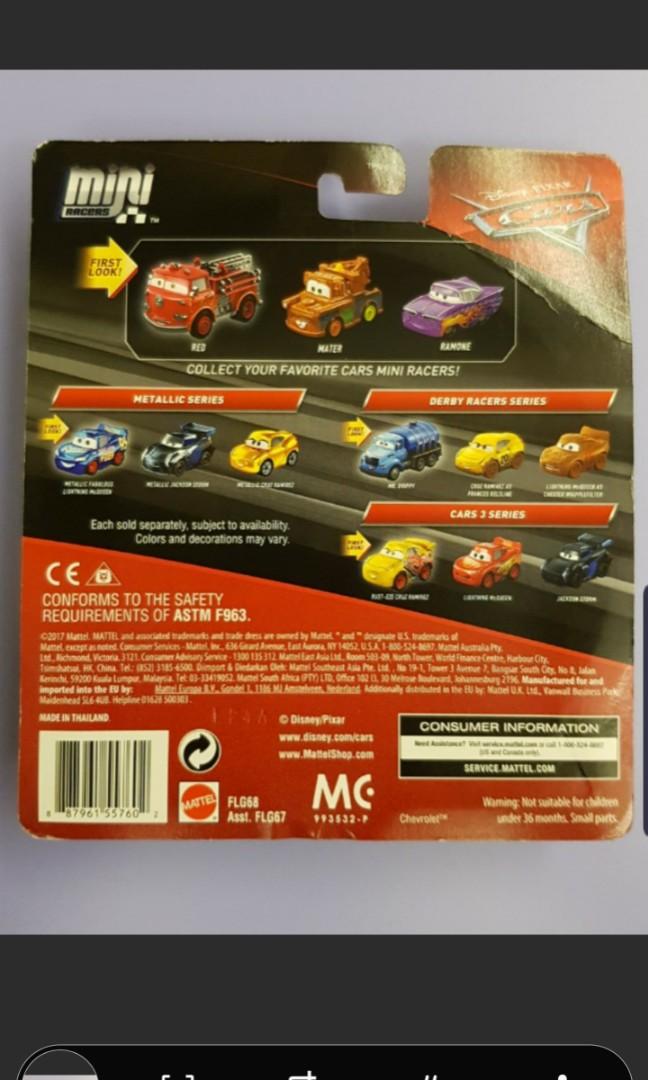 Mini Racers Cars 3 Red Mater Ramone (Lightning McQueen friends) Disney ...