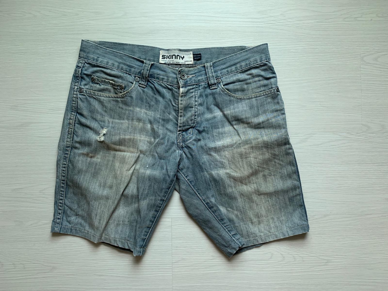 Topman Skinny Denim Berms Shorts, Men's Fashion, Bottoms, Shorts on ...