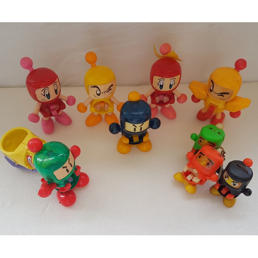 Old Toys, Action Figures, A set of 9 Bomberman Figurines, Hudson ...