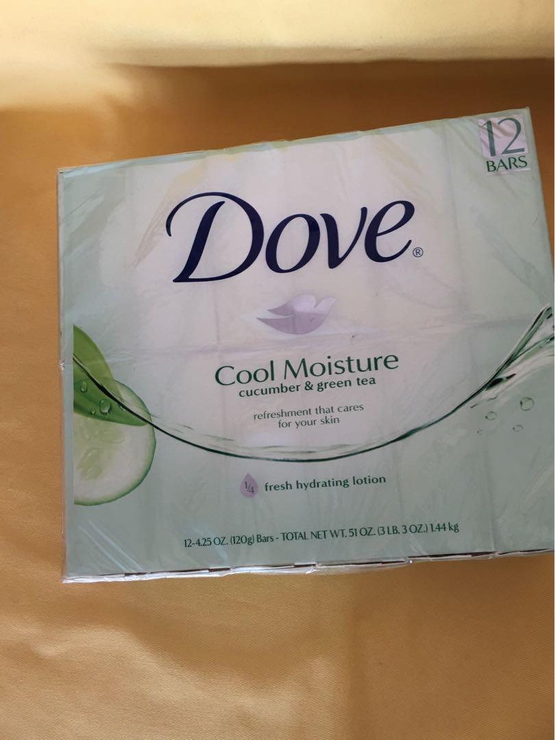 Original Dove Soap 12 Bars Cool Moisture Cucumber And Green Tea