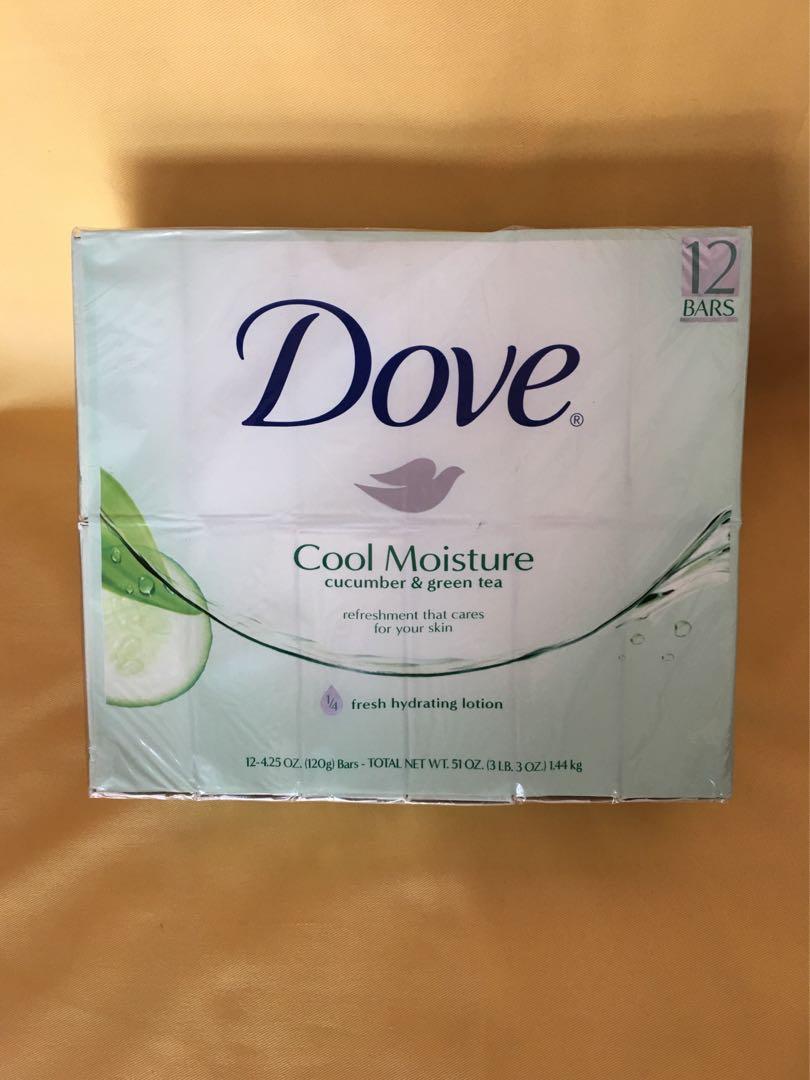 Original Dove Soap 12 Bars Cool Moisture Cucumber And Green Tea