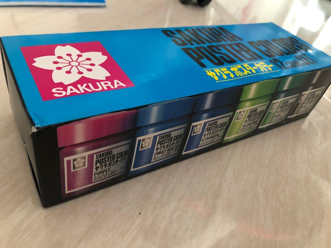 Sakura poster colors 12 x30ml, Desain & Kerajinan Tangan, Alat & Bahan ...