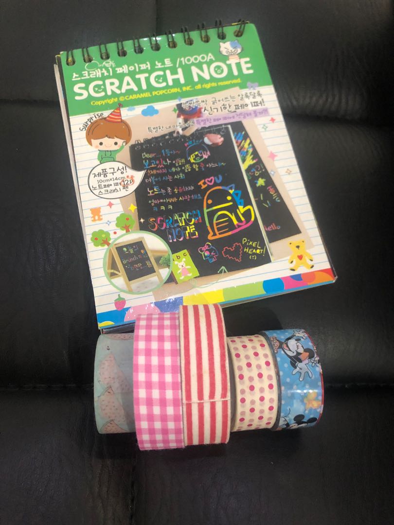 Scratch note and washi tapes, Hobbies & Toys, Stationary & Craft, Craft ...
