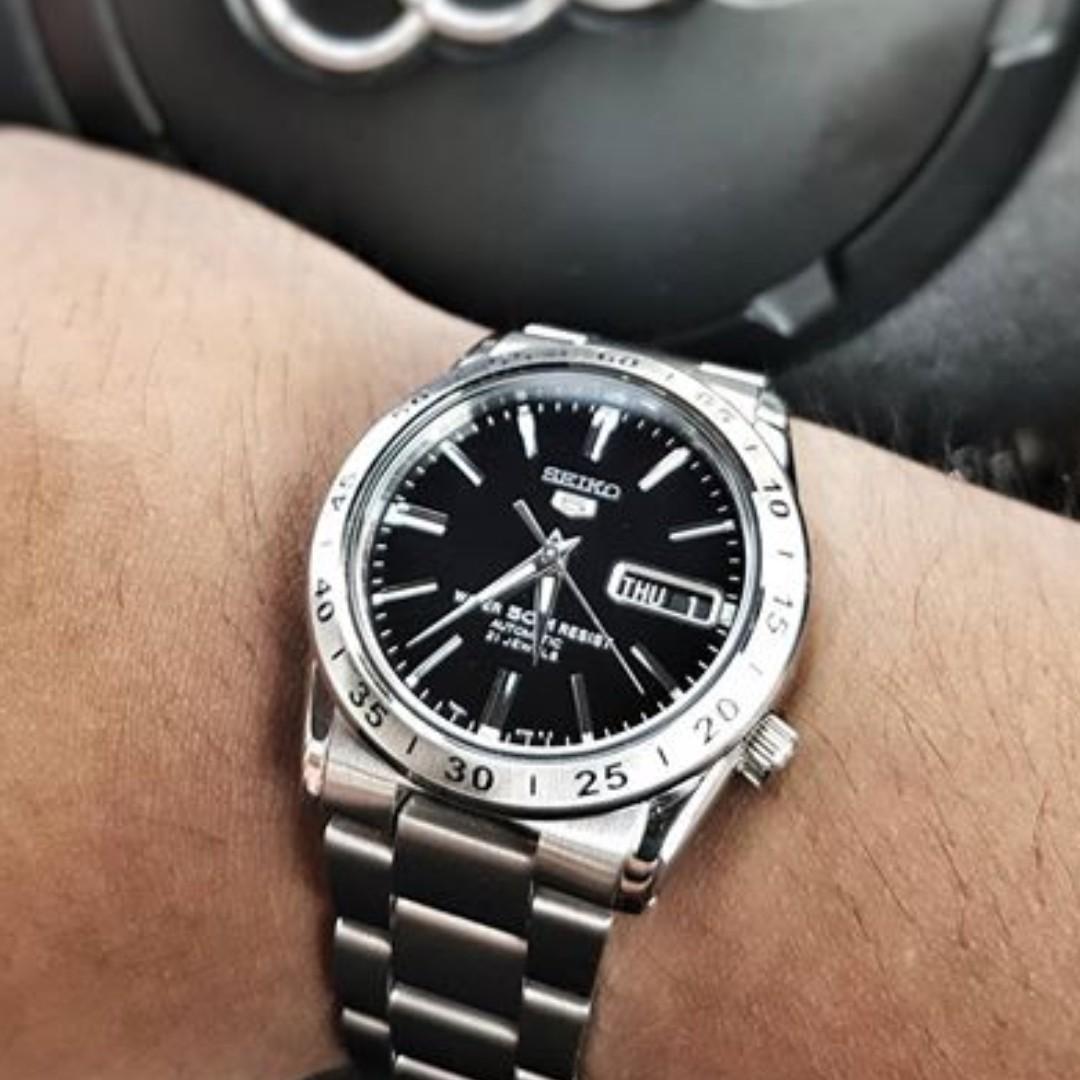 Seiko 5 SNKE01 Black Dial Stainless Steel Automatic Men's Watch ...
