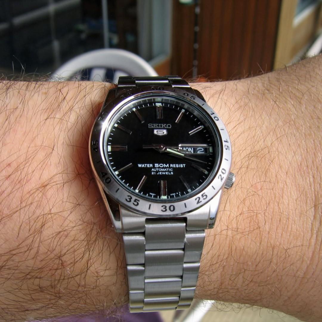 Seiko 5 SNKE01 Black Dial Stainless Steel Automatic Men's Watch ...