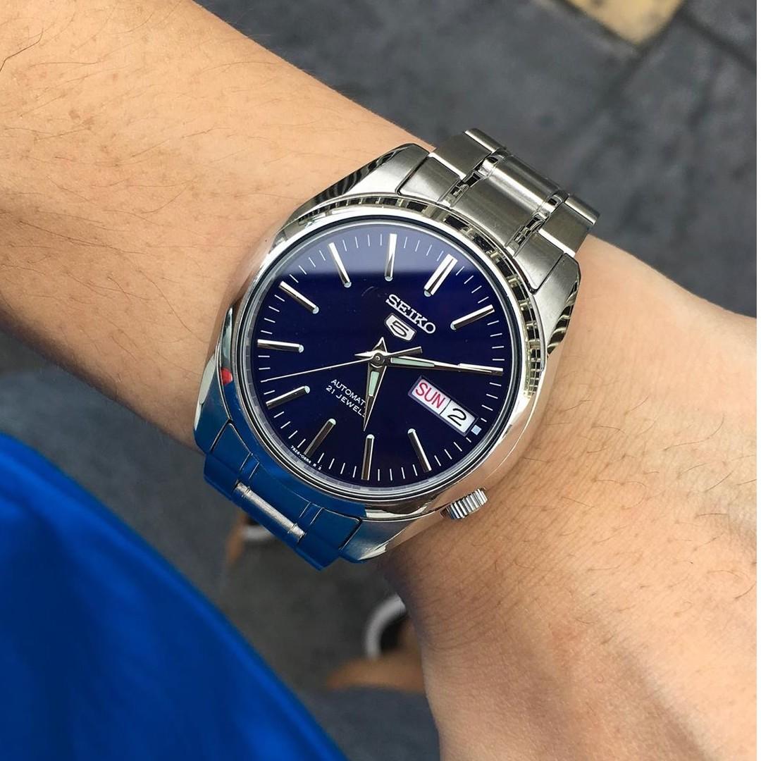Seiko 5 SNKL43 Blue Dial Stainless Steel Automatic Men's Watch SNKL43K1 ...