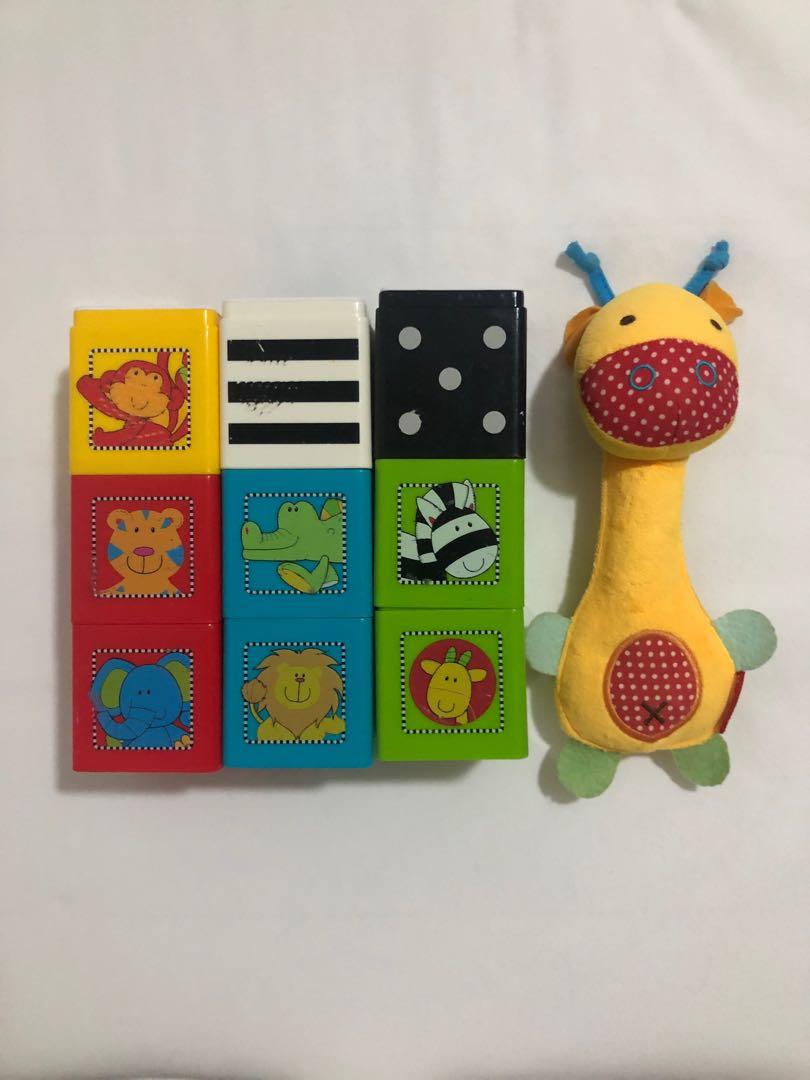Stacking blocks and giraffe rattle, Babies & Kids, Infant Playtime on ...