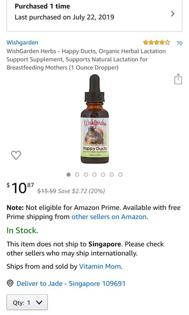 Wishgarden Happy Ducts Lactation Support (30ml), Health & Nutrition ...