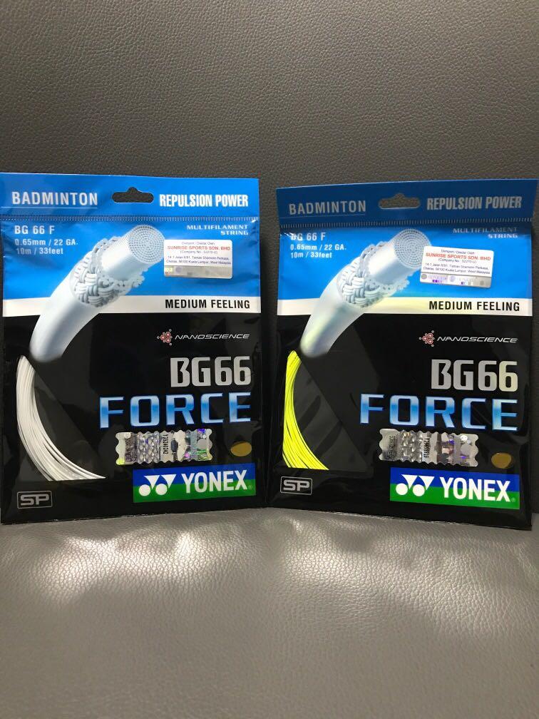 Yonex BG66 Force badminton string, Sports Equipment, Sports & Games ...