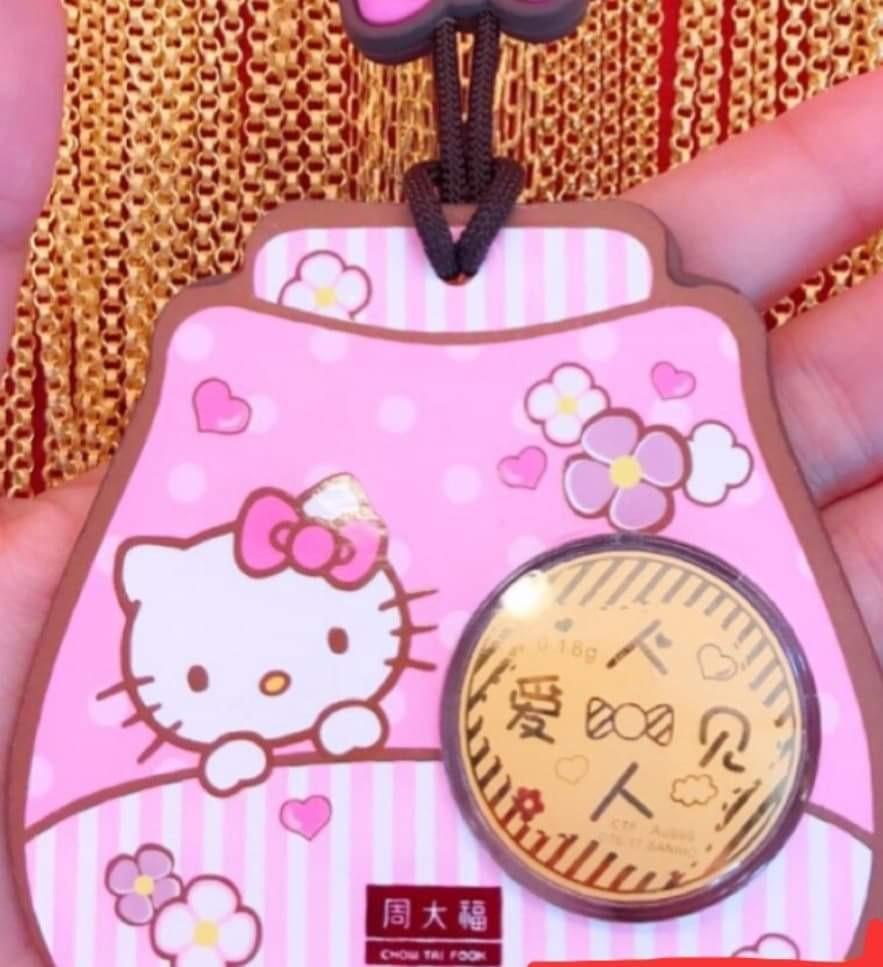 Authenthic Hello Kitty Gold Coin 999.9, Women's Fashion, Jewelry ...