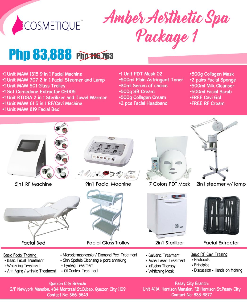 Facial Machines and Equipments Amber Package1 for CLINIC and SPA, Beauty & Personal Care, Face ...