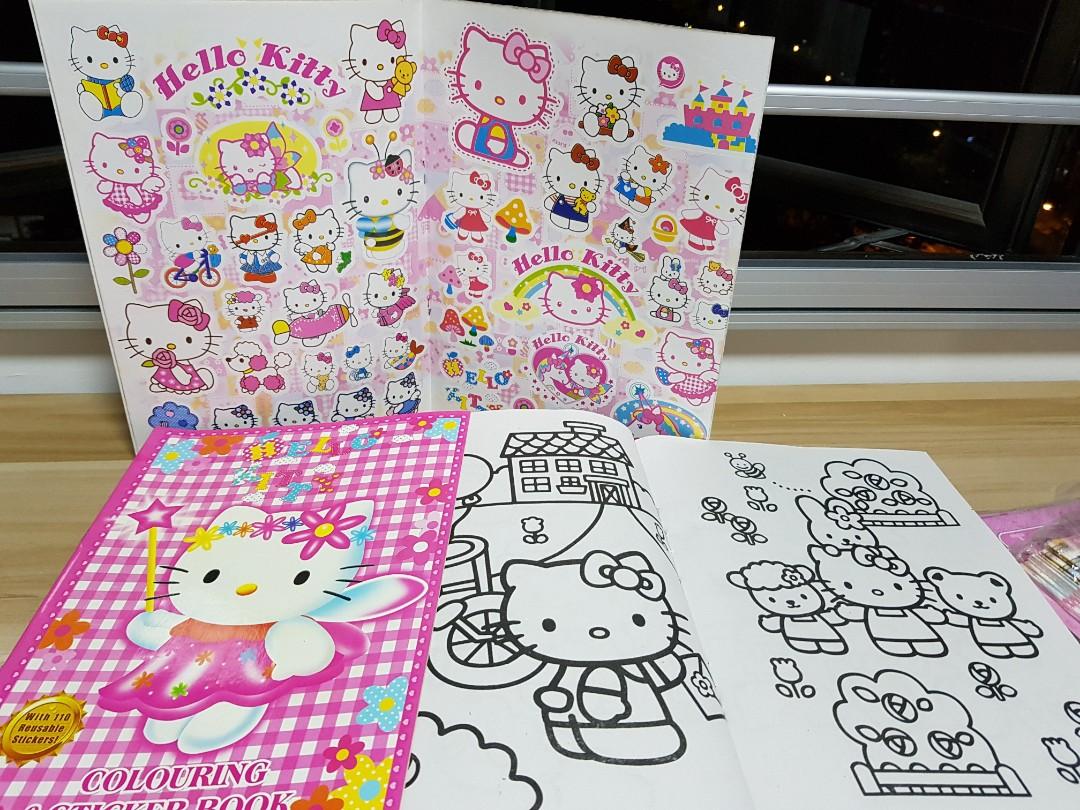 Hello Kitty Colouring book/ Sticker book / Tracing book, Hobbies & Toys ...