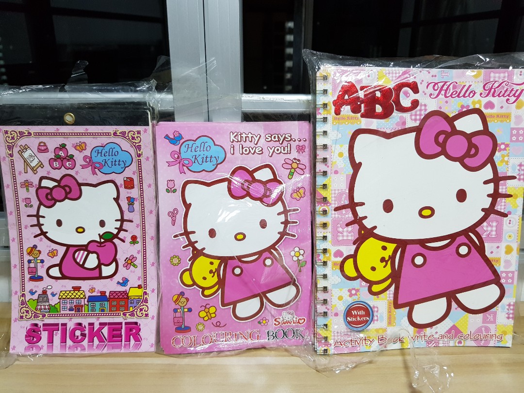 Hello Kitty Colouring book/ Sticker book / Tracing book, Hobbies & Toys ...
