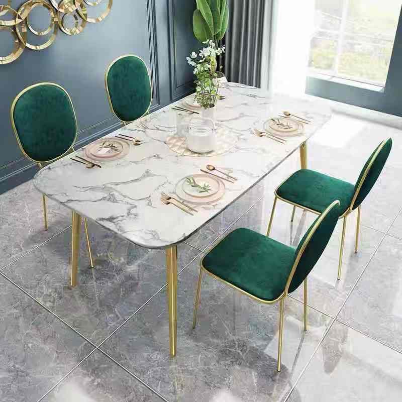 Marble dining table and chairs, Furniture & Home Living, Furniture ...