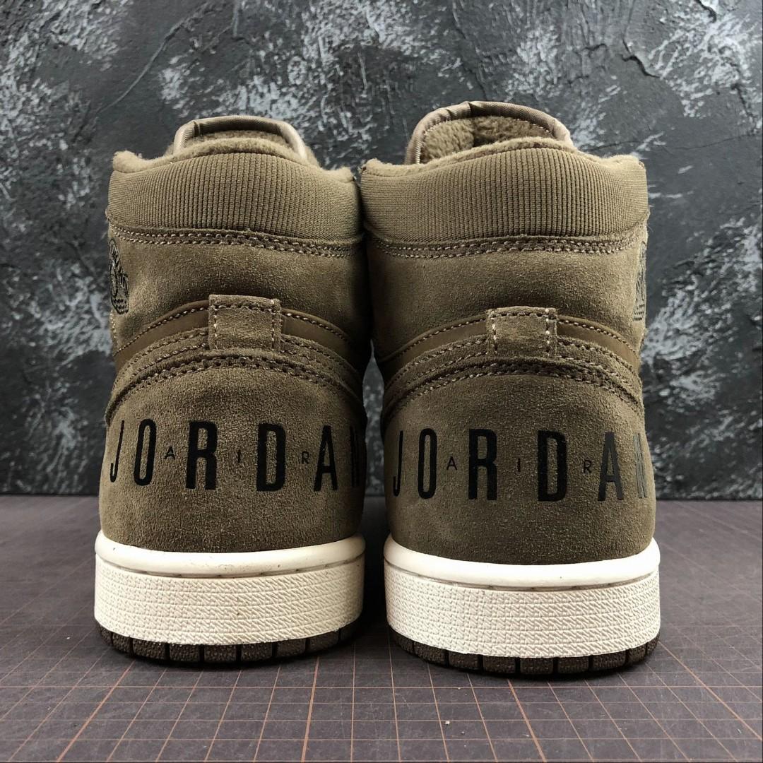 NIKE Air Jordan 1 Mid Olive Canvas, Men's Fashion, Footwear, Sneakers ...