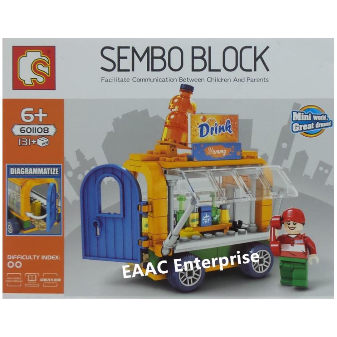 Sembo Block Bricks Lego Various Moving Drinks Stalls Hawker Trolley ...