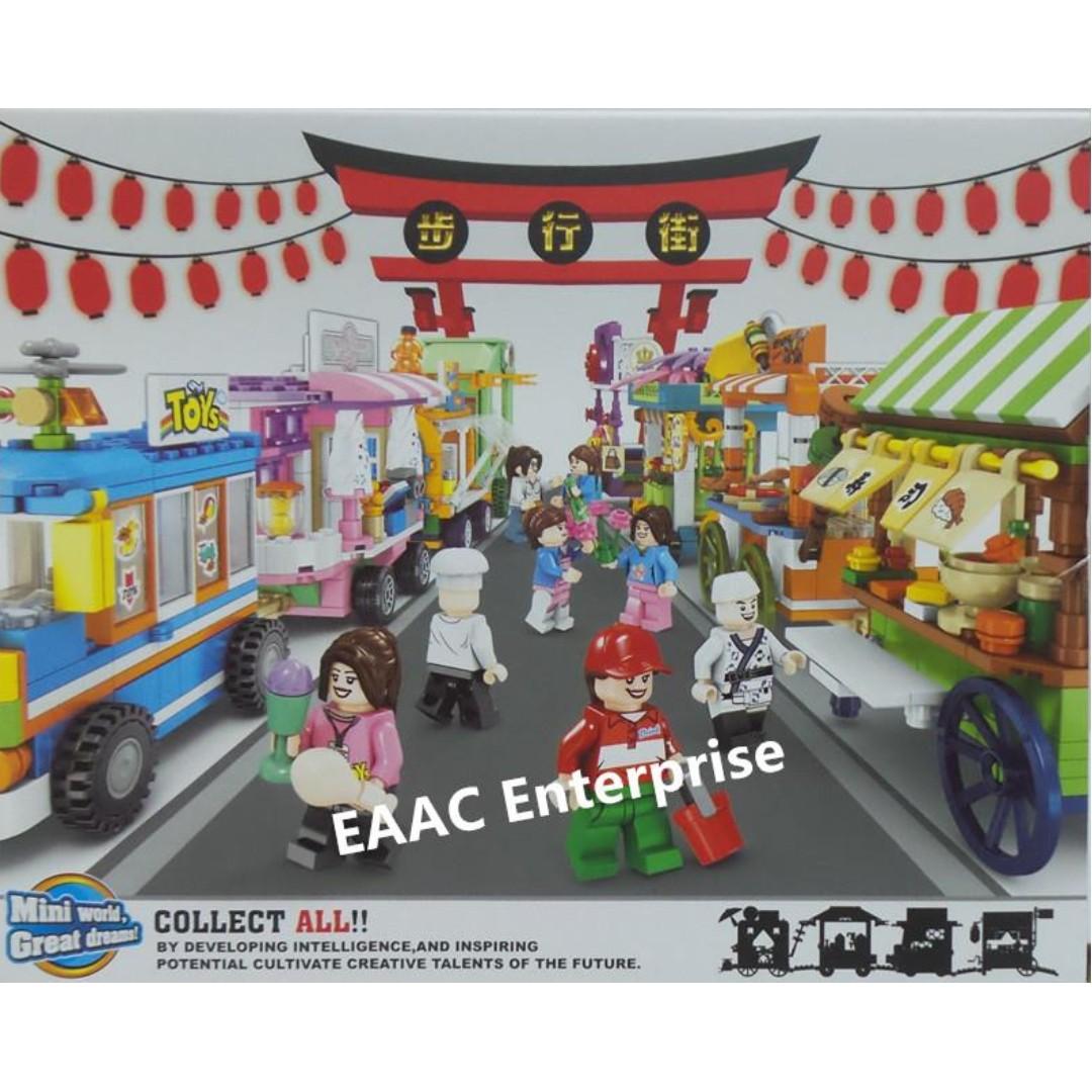 Sembo Block Bricks Lego Various Moving Drinks Stalls Hawker Trolley ...