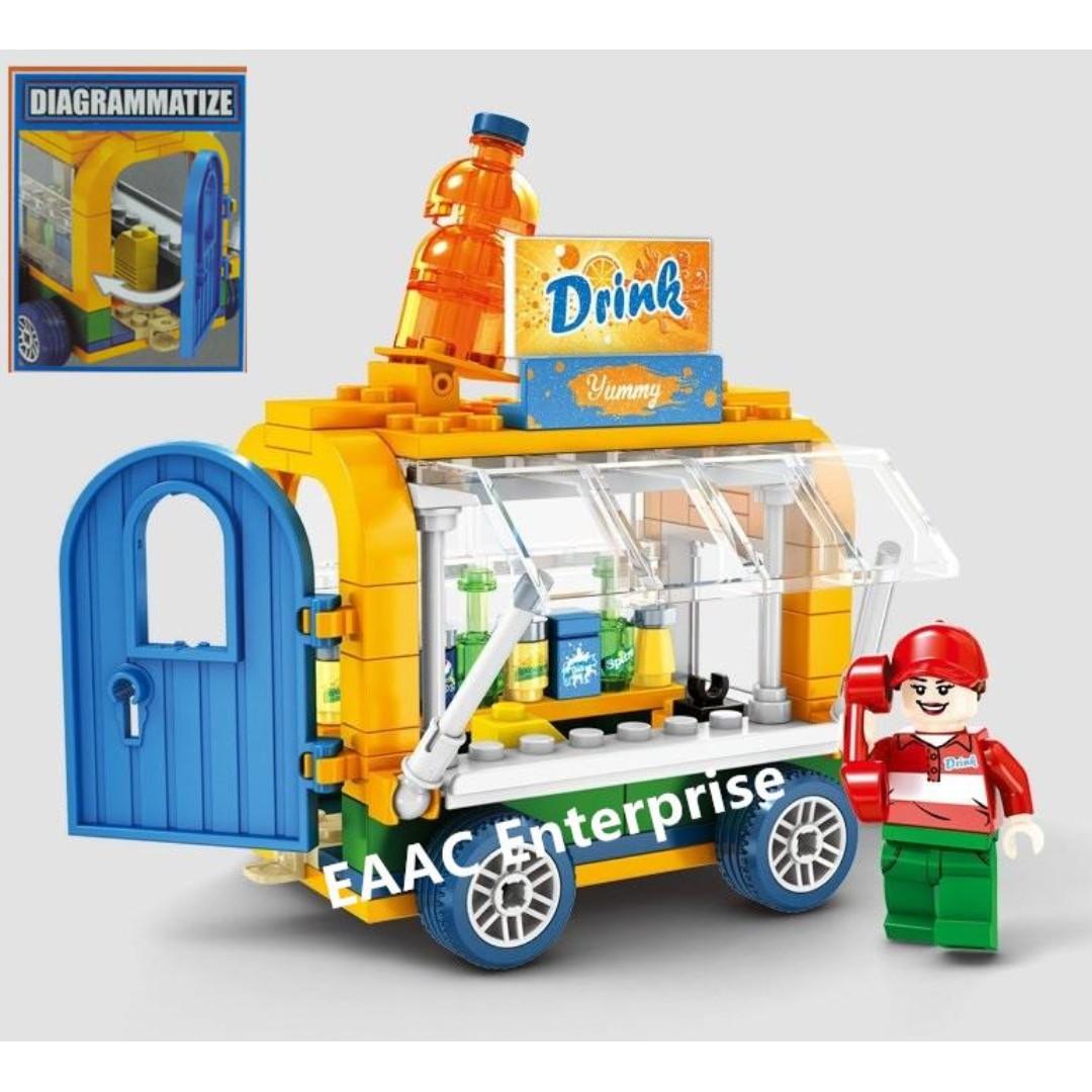 Sembo Block Bricks Lego Various Moving Drinks Stalls Hawker Trolley ...