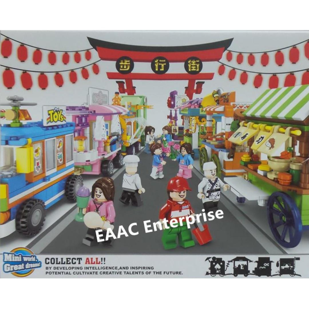 Sembo Block Bricks Lego Various Moving Milk Tea Stall Hawker Trolley ...